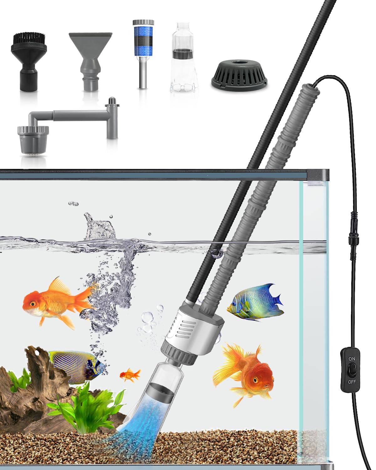 Electric Aquarium Vacuum Gravel, 30W Fish Tank Vacuum Gravel Cleaner ...