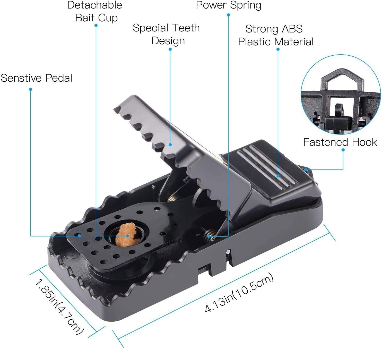 Mouse Trap, 6 Pack Reusable Mice Snap Traps That Kill Instantly, High ...