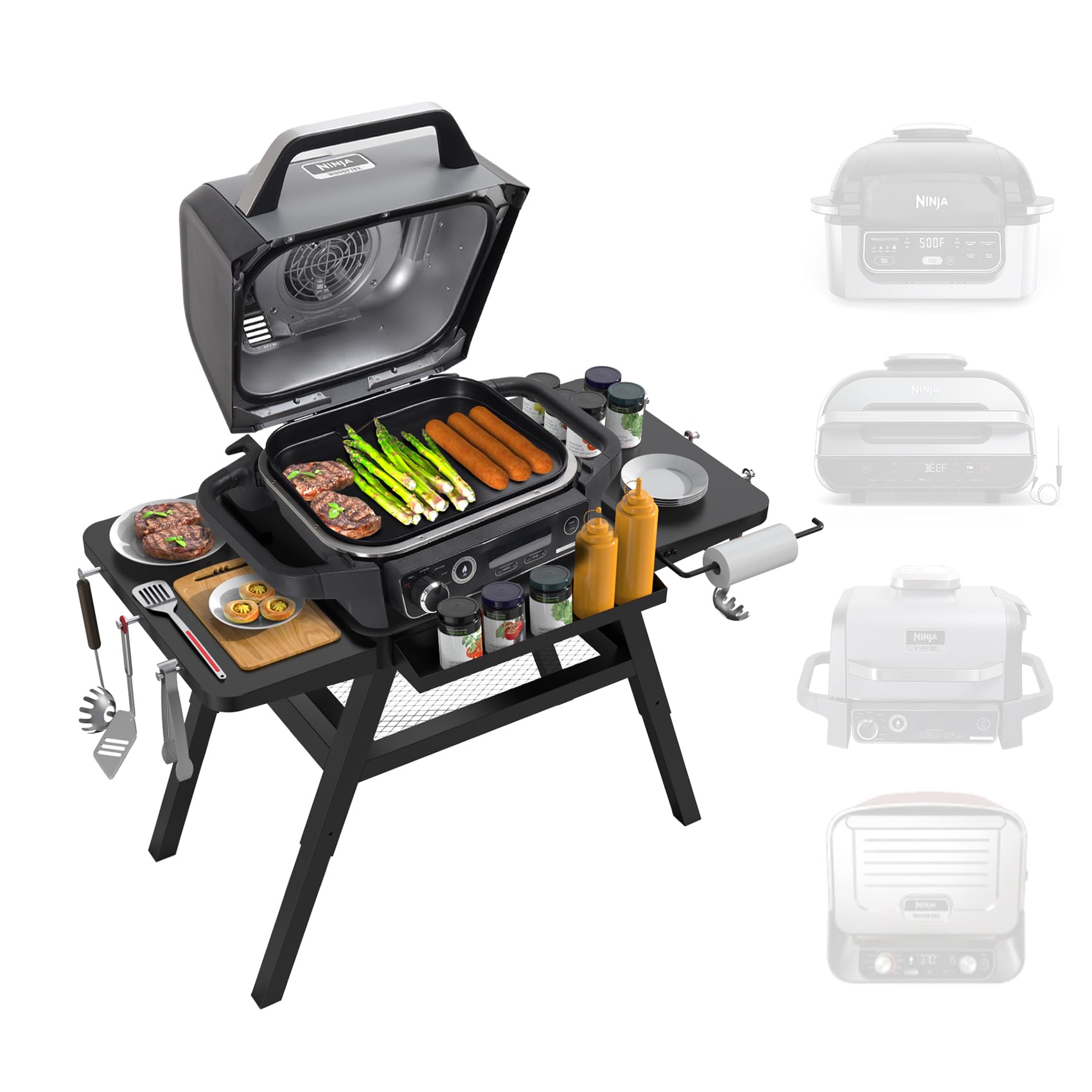 Portable Outdoor Grill Stand with Adjustable Leg for Ninja Woodfire ...