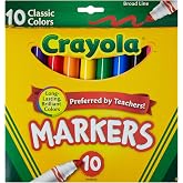 Amazon.com: Crayola Broad Line Markers, Classic Colors 10 Each (Pack of 3)