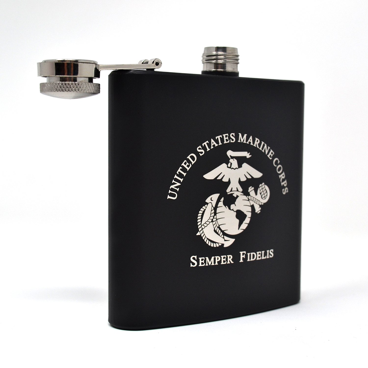 Mua 6 oz USMC Flask | Matte Black Stainless Steel Marine Corps Hip ...