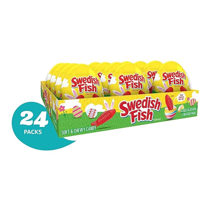 Amazon.com : SWEDISH FISH Soft & Chewy Candy Easter Eggs Pack of 24 ...