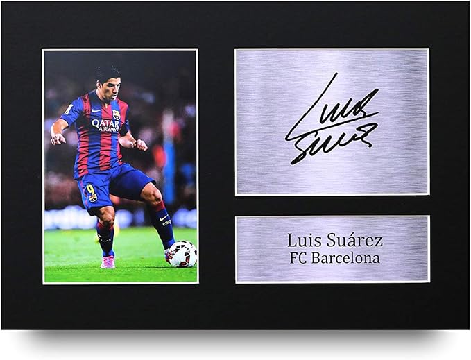 HWC Trading Luis Suarez Gift Signed A4 Printed Autograph Barcelona ...