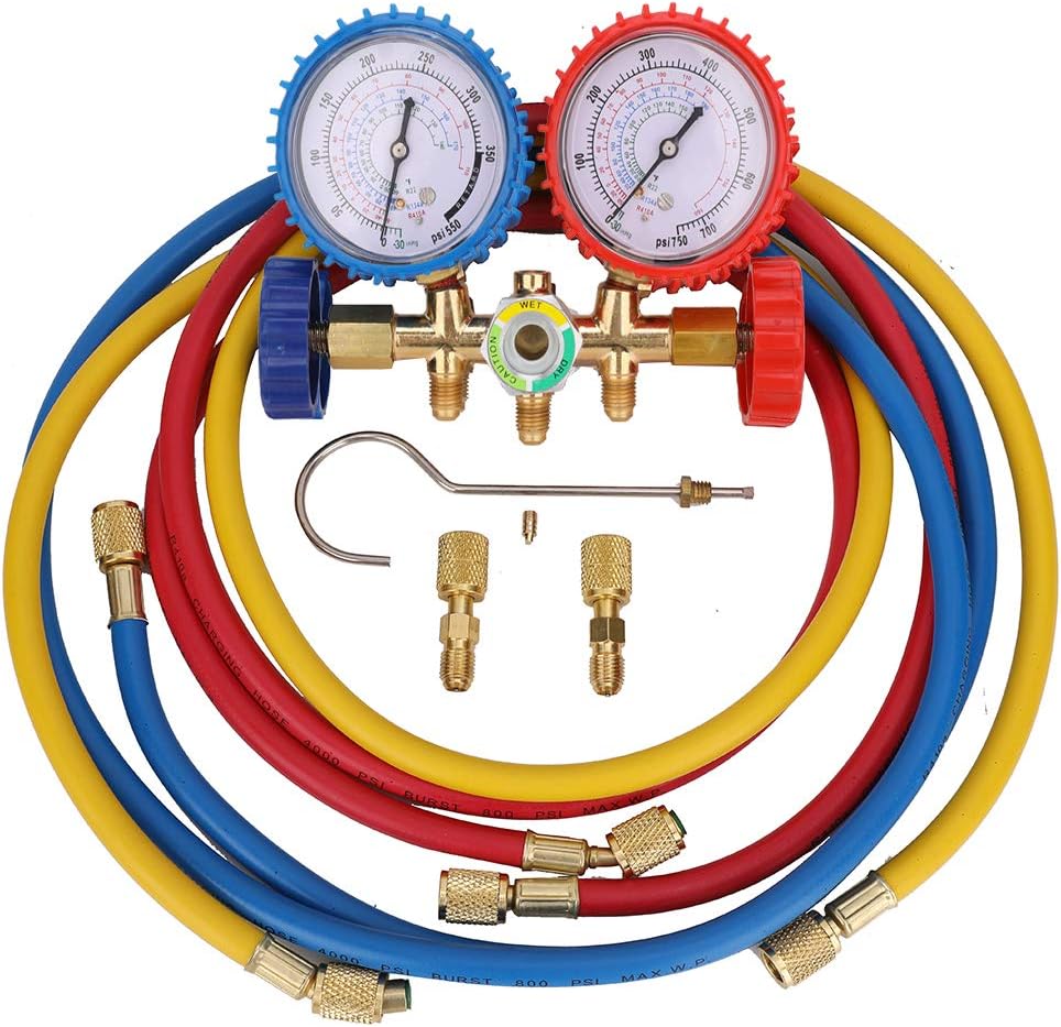 Manifold Gauge Deluxe Set R134a R410a R22 & Electronic Digital ...