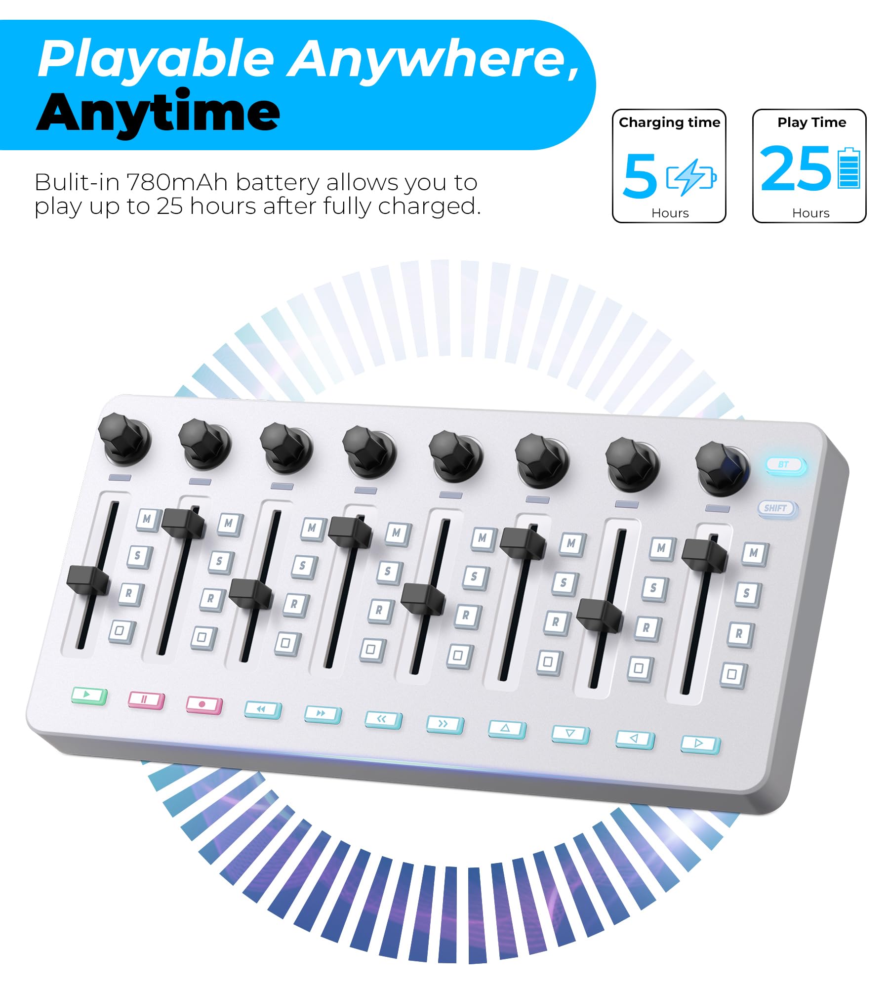 Midi Mixer Controller Midi Controller Keyboard With 43 Buttons & 8 ...