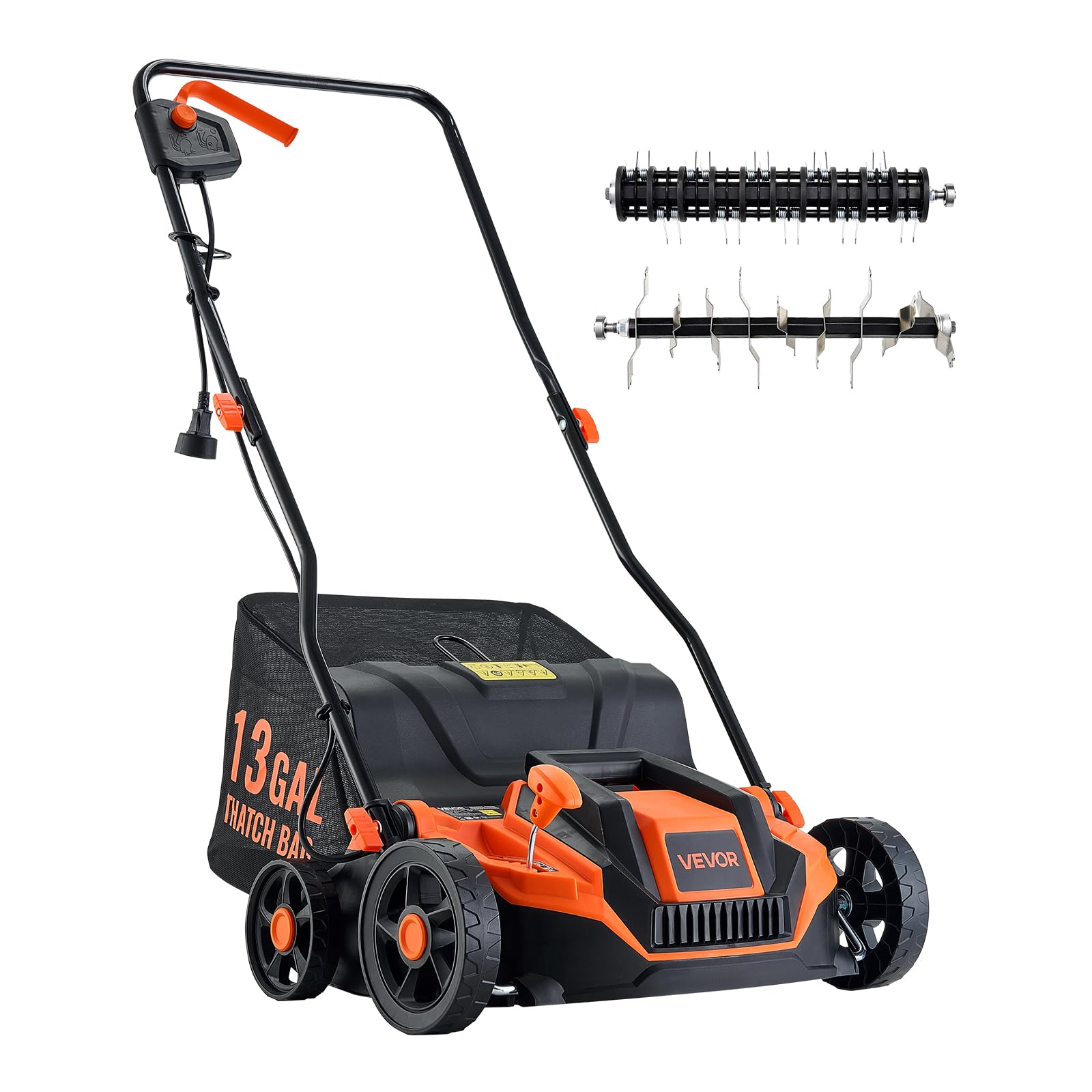 VEVOR 2-in-1 Electric Dethatcher and Scarifier, 13-Inch 13 Amp, Corded ...