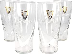 Amazon.com | Set Of 4 20oz Guinness Tulip Pint Glasses Pub Draught: Glassware & Drinkware
