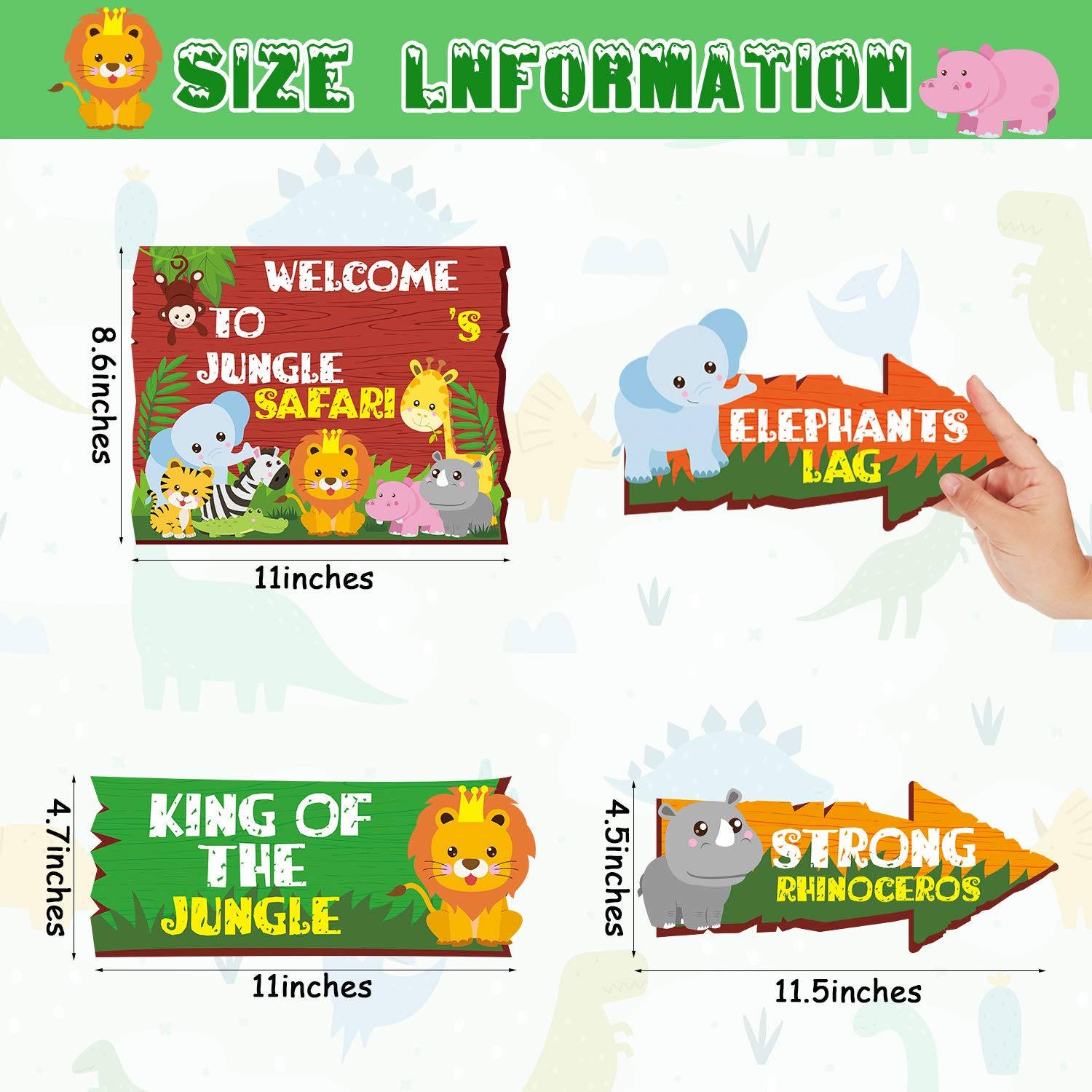 Mua 20 Pieces Safari Jungle Party Sign Animal Signs Decorations Wild ...