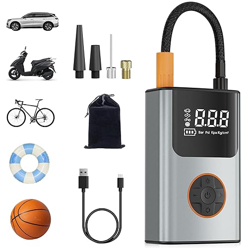 TGBOX Tire Inflator Portable Air Compressor, 150 PSI Fast Inflation & Cordless, Air Pump for Car ...
