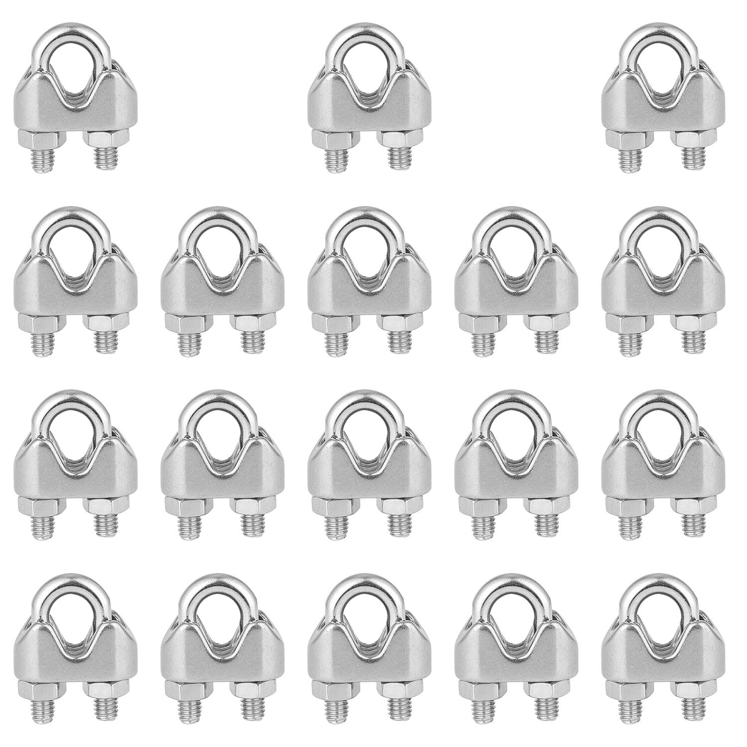 WiMas M4 Wire Rope Clips, 304 Stainless Steel Cable Clamp Wire Rope ...