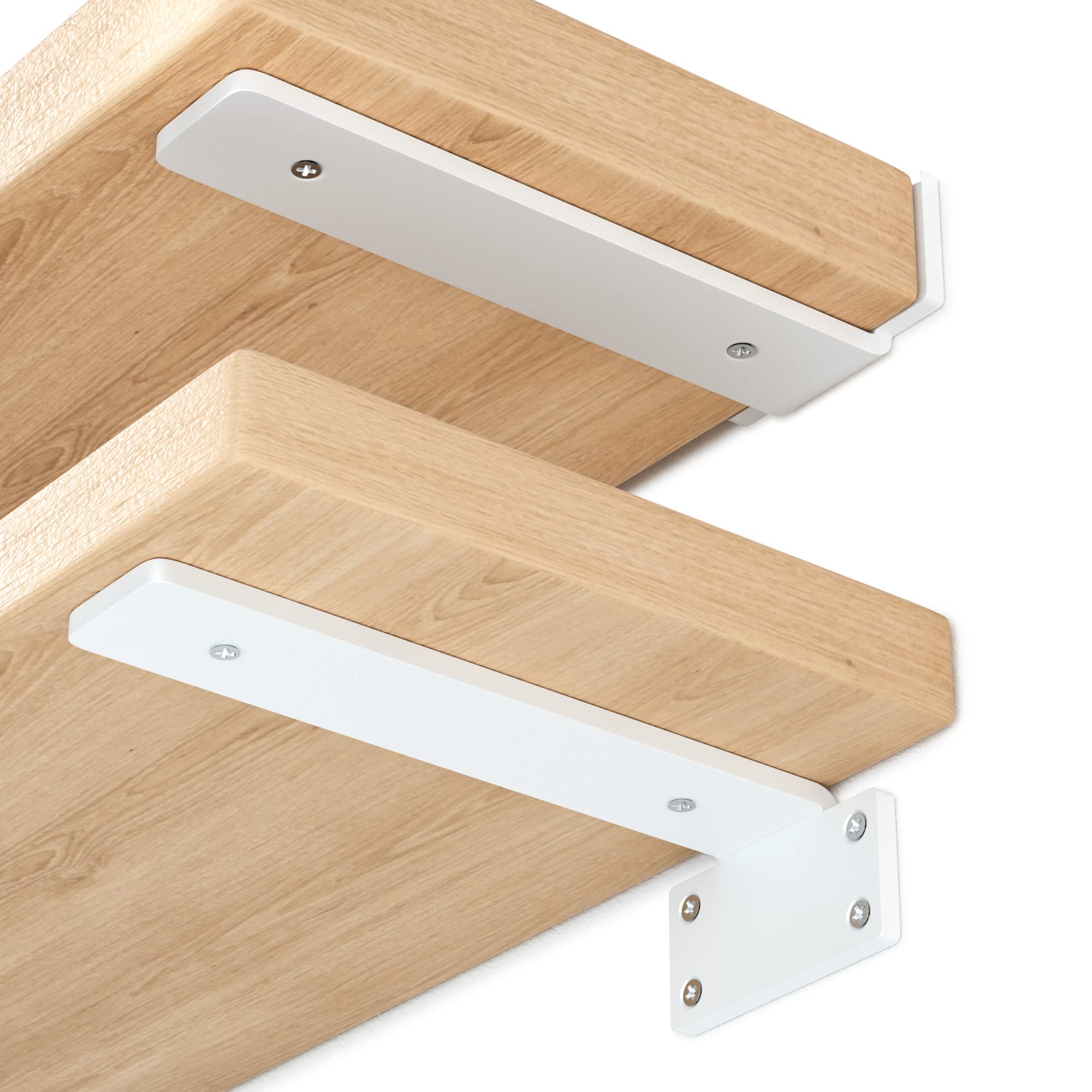 Heavy Duty Shelf Brackets 8 inch (1/5") Thick, 6 Pack Floating Hidden ...