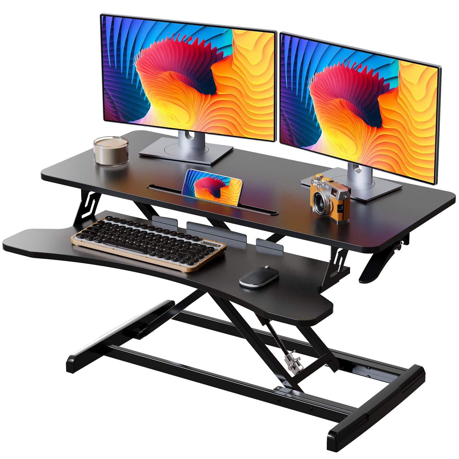 Mua 35 inch Standing Desk Converter, Height Adjustable Desktop Standing ...