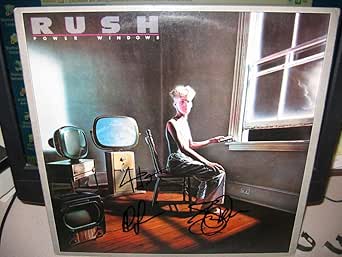 * RUSH * signed "Power Windows" album cover - Lee, Peart, Lifeson ...