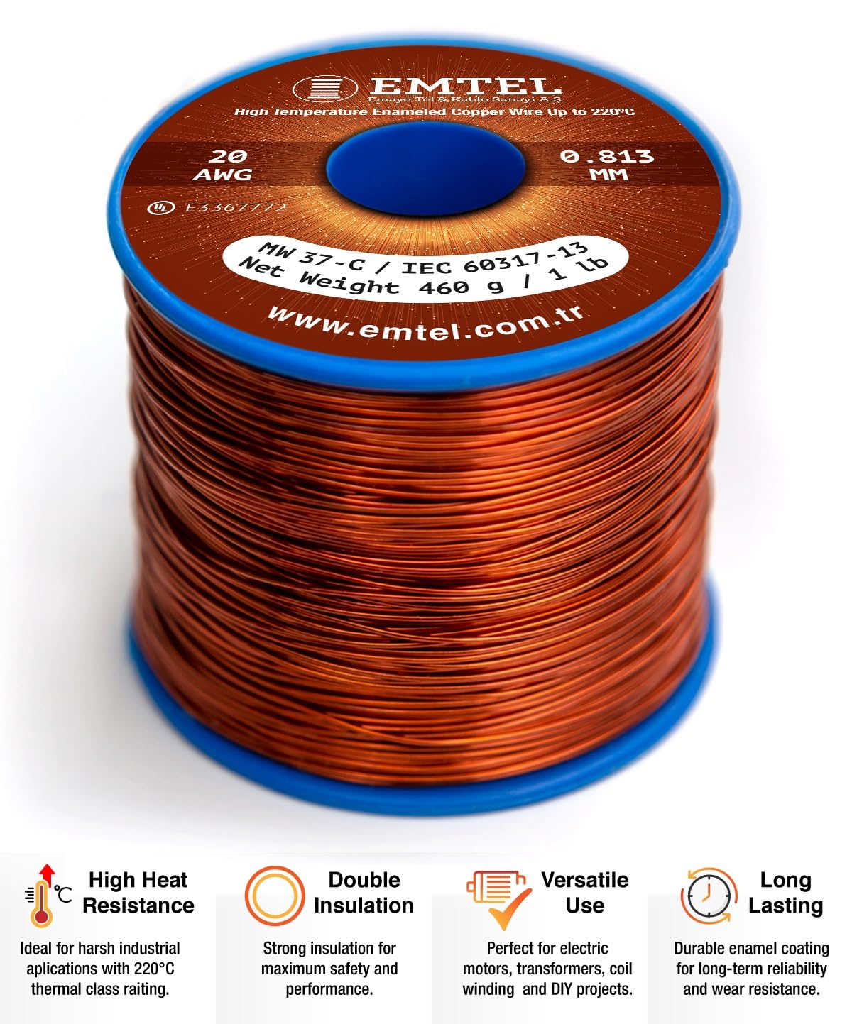 Mua Emtel 20 AWG - 1 lb (318 feet) 99.9% Pure Copper Wire, Enameled ...