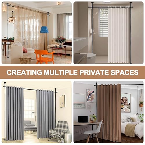Space Divider Curtain Rod CALCHELE Room Divider Curtain Rod ...