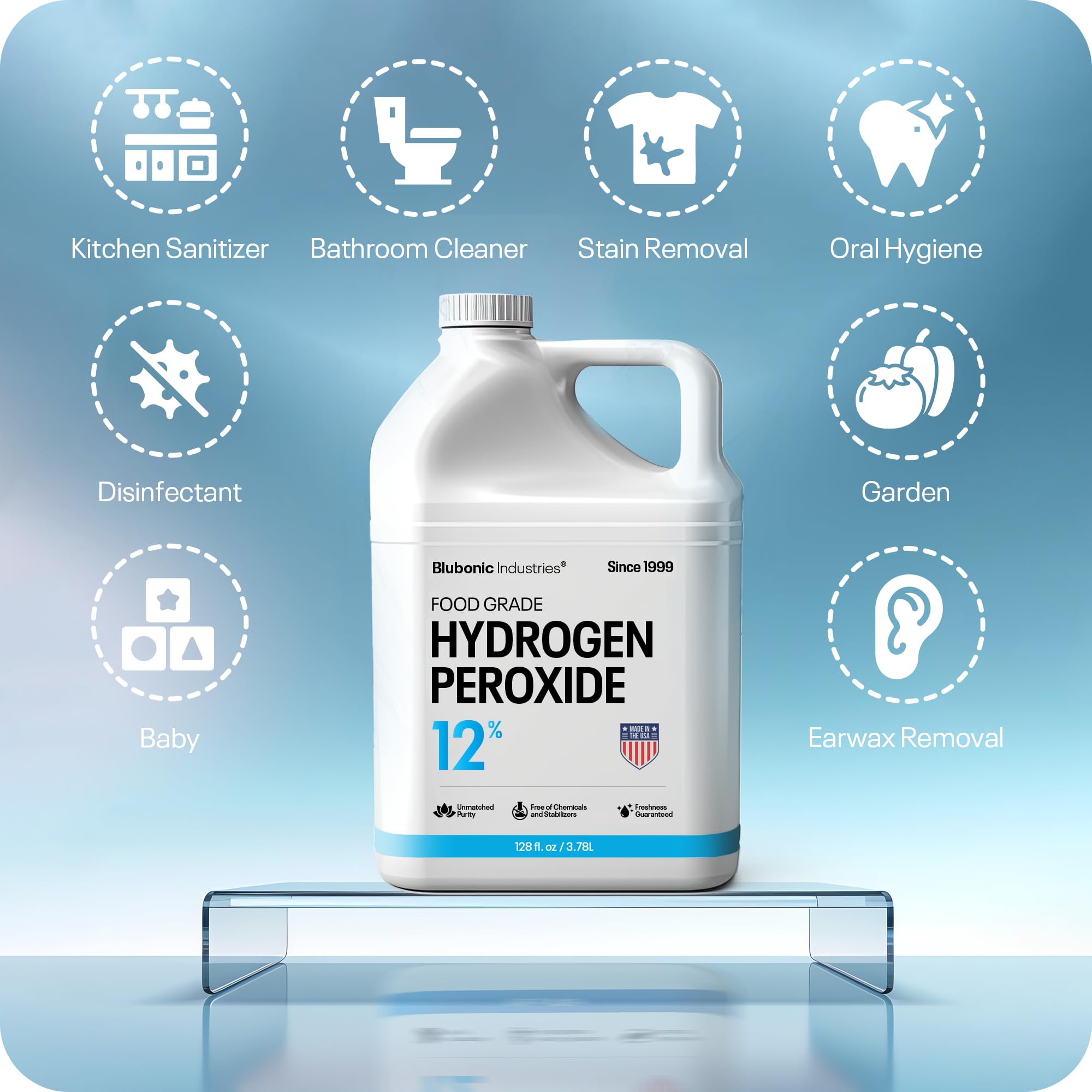 Mua Blubonic Industries 12% Food Grade Hydrogen Peroxide (H2O2) Pure ...