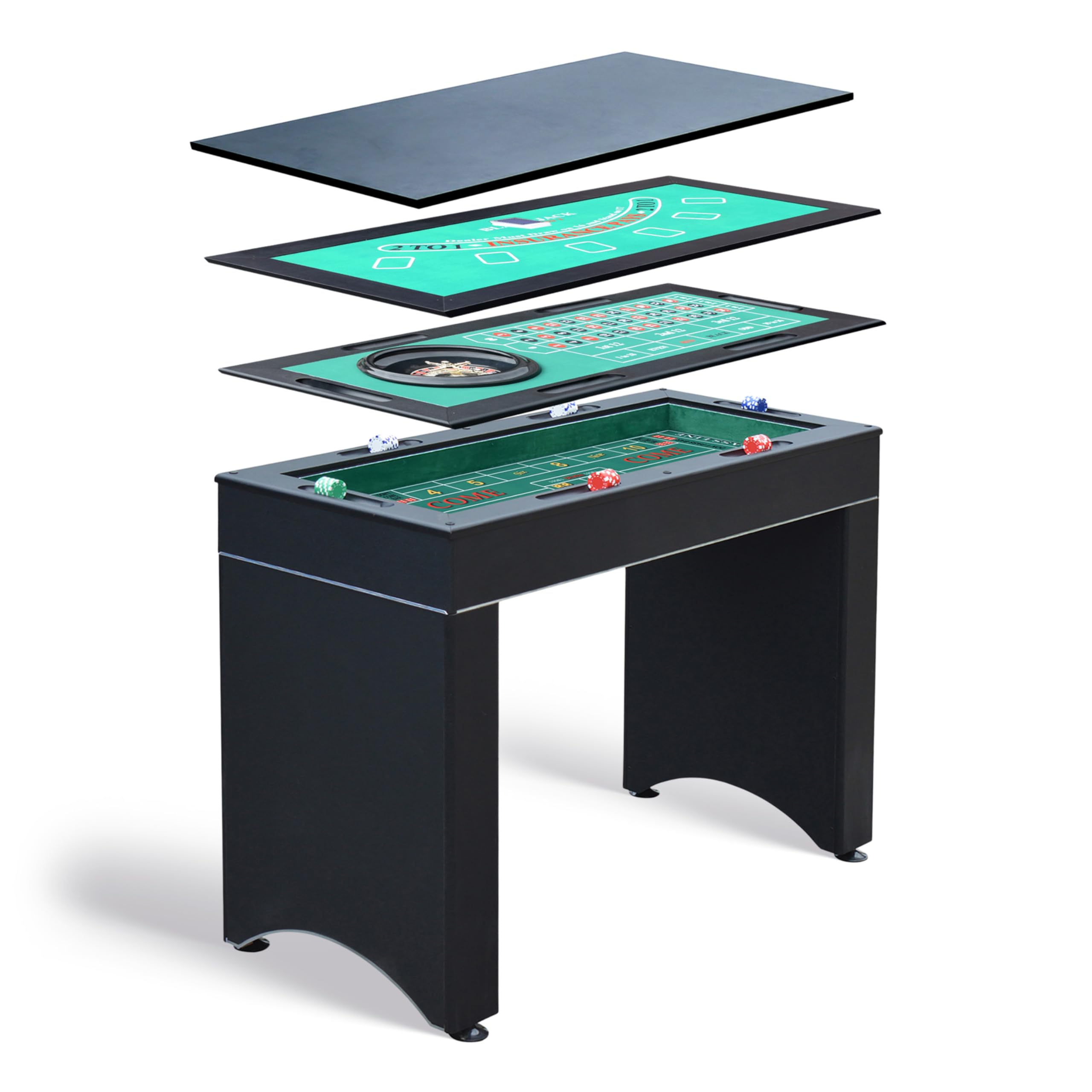 Hathaway Classic Monte Carlo 4 in 1 Casino Game Table - Includes Craps ...