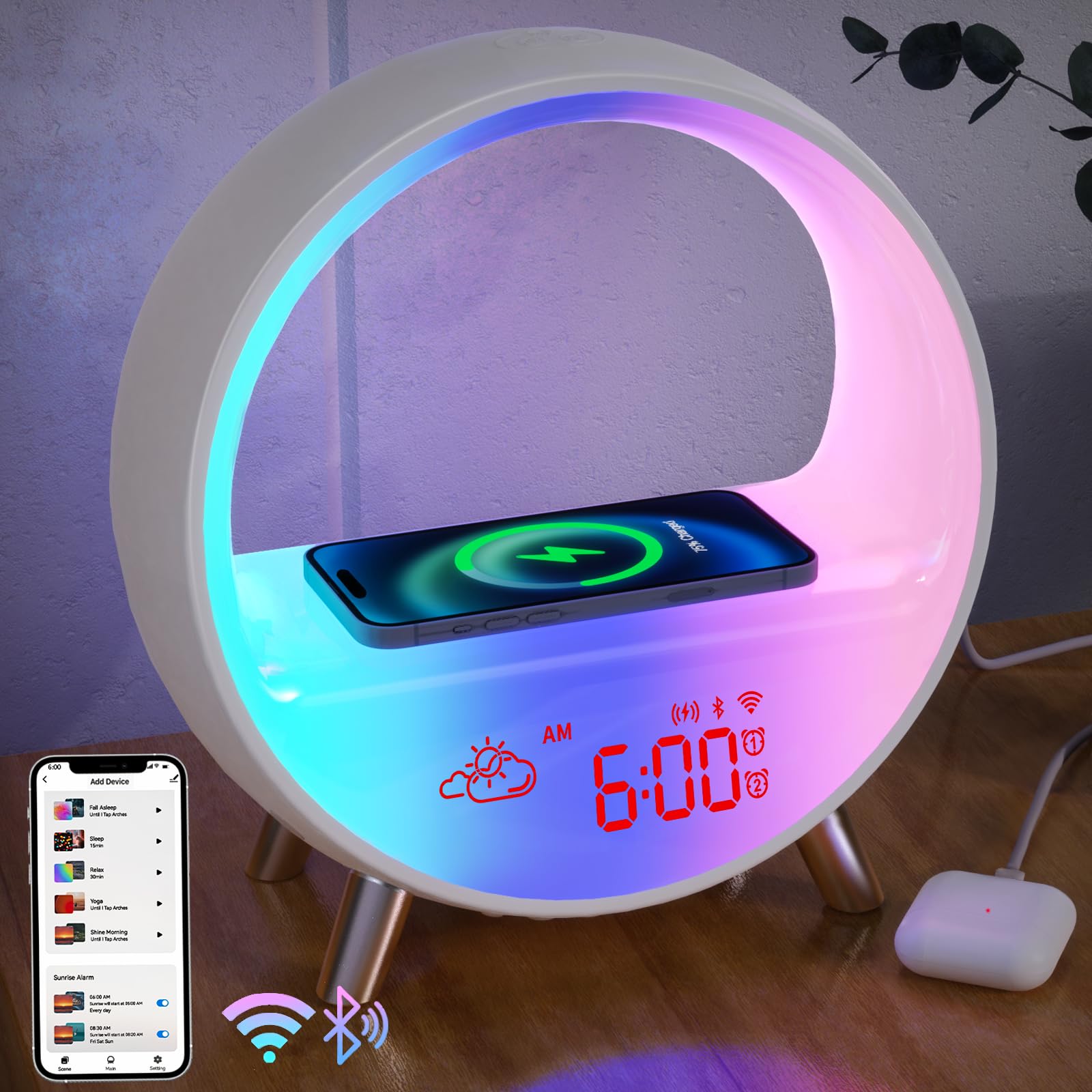 MOMILLA Sunrise Alarm Clock, Smart Wake-up Light App Controlled, Dual ...