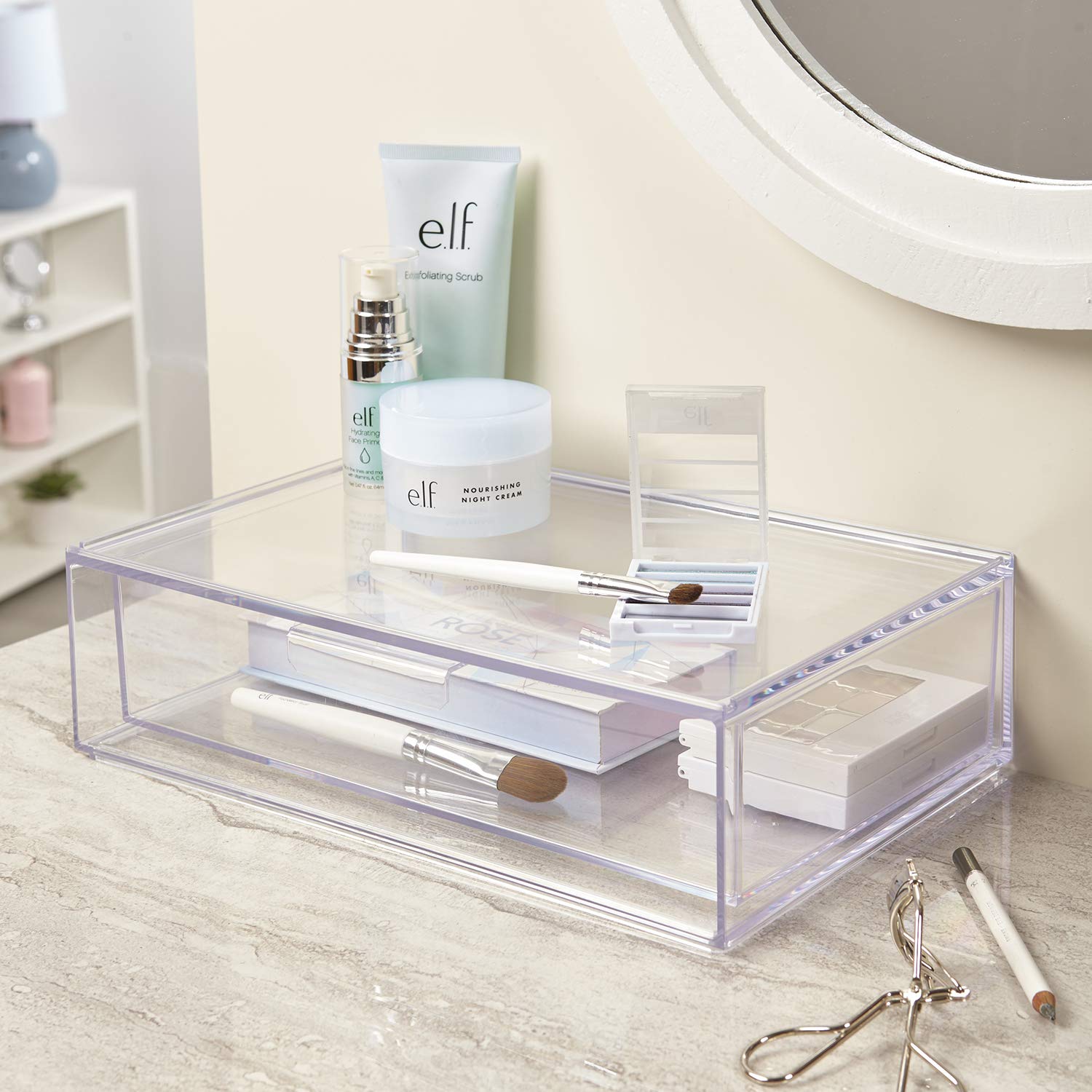 Mua Audrey Stackable Clear Bin Plastic Organizer Drawer | Organize ...