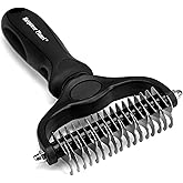 Amazon.com: Pixikko Double Row Undercoat Shedding Rake for Cats & Dogs ...