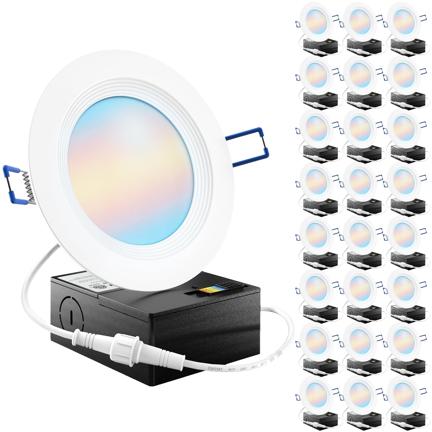 Sunco 24 Pack 4 Inch LED Recessed Lights, Ceiling Canless Recessed ...