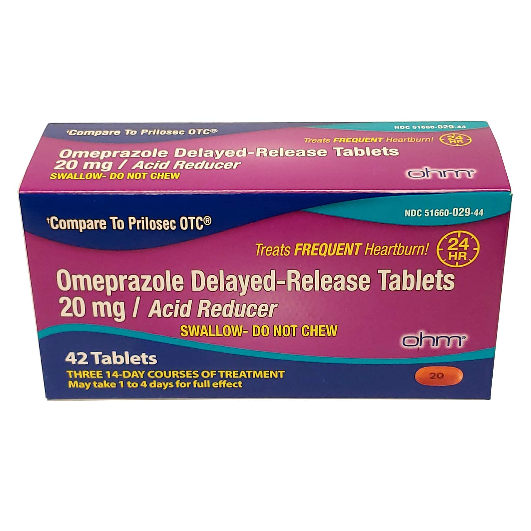Ohm Omeprazole Tablets, Delayed-Release Tablets, 20mg Acid Reducer, 42 ...