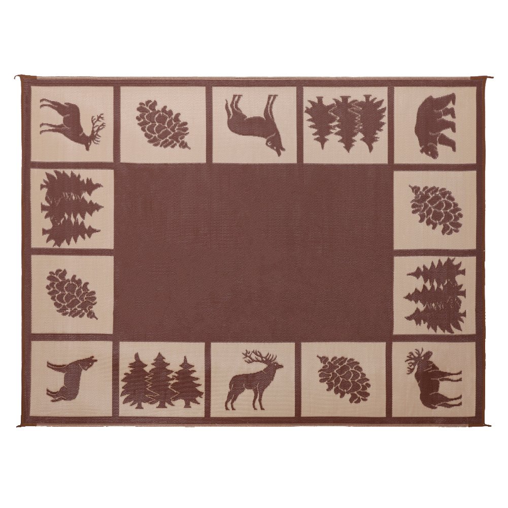 Stylish Camping 229127 9-feet By 12-feet Reversible Mat, Plastic Straw ...