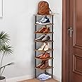 Amazon.com: TOLONAG Corner Shoe Rack for Entryway, Black Wooden Narrow ...