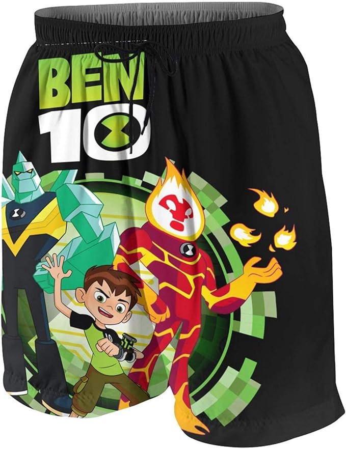 Hdadwy Ben-10 Boys Teens Beach Pants Classic Shorts Swim Trunks Pockets ...