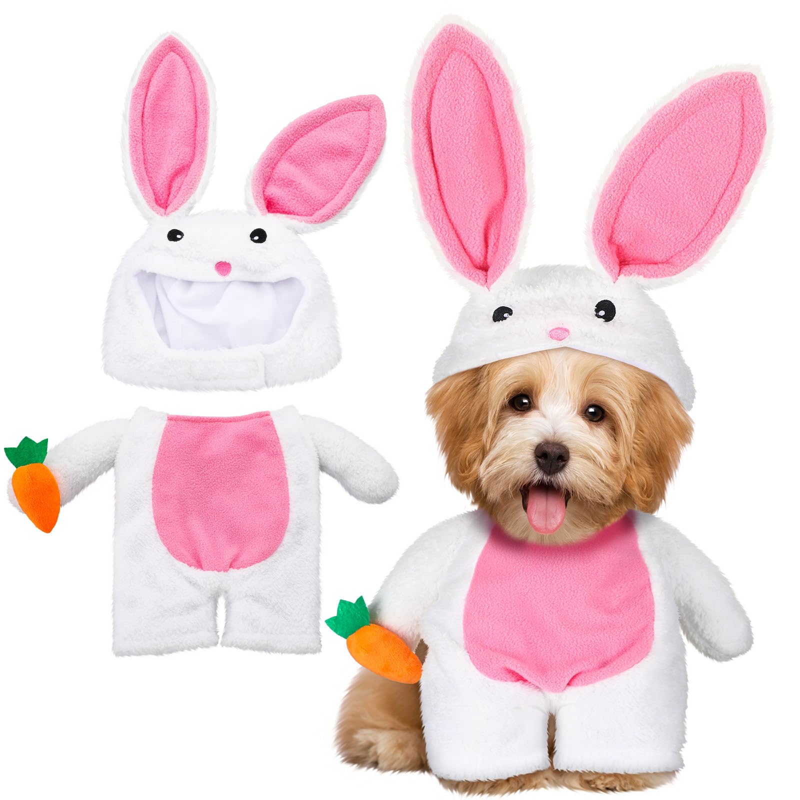 Huhumy Walking Bunny Pet Costume Funny Easter Bunny Dog Costumes with ...