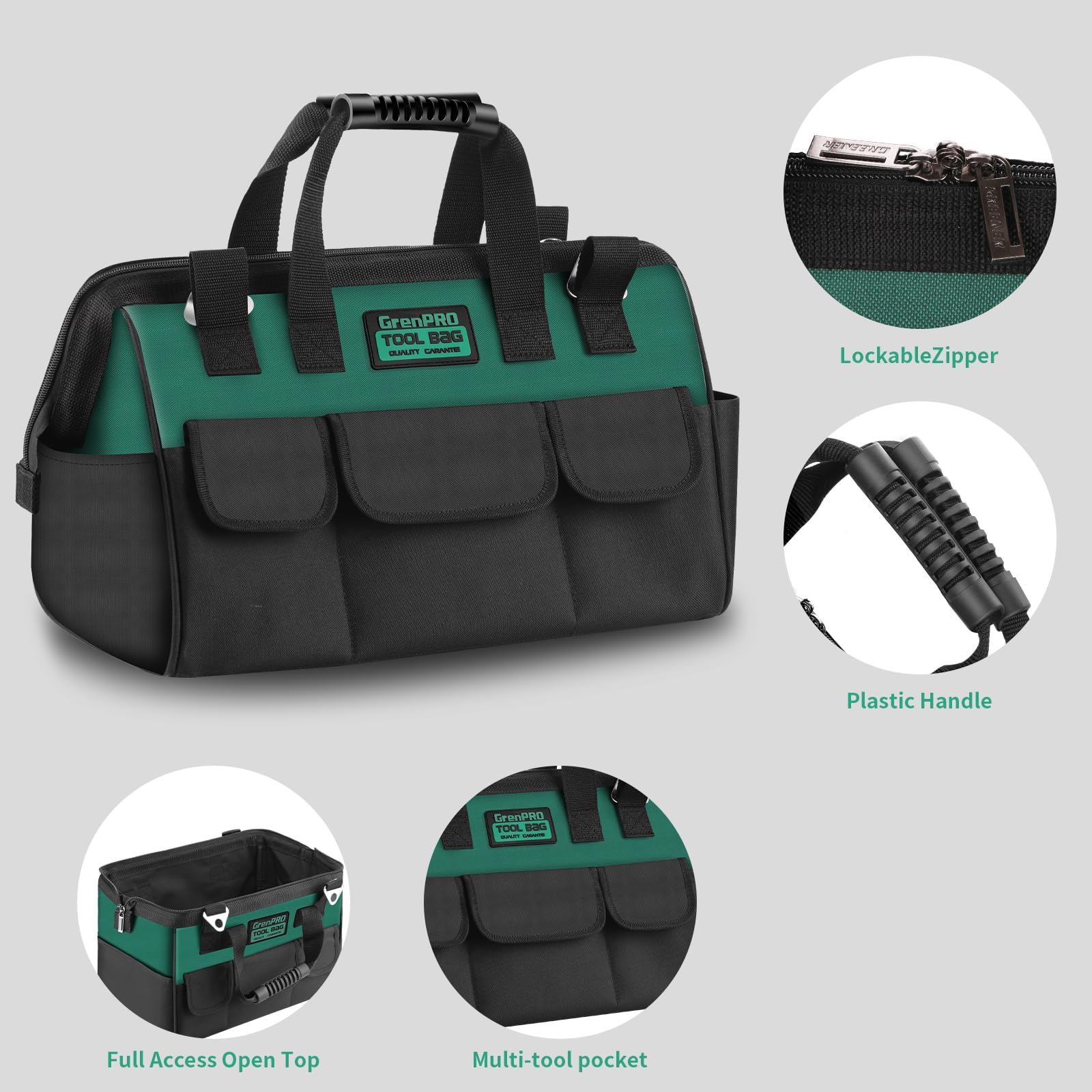 Mua 16" Tool Bag,Large Heavy Duty Tool Bags, Wide Mouth Tool Bag ...
