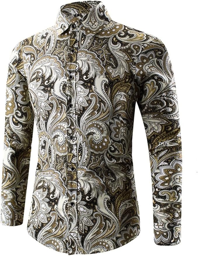 BaronHong Camisa de Manga Larga de Algodón de Corte Holgado con Manga ...