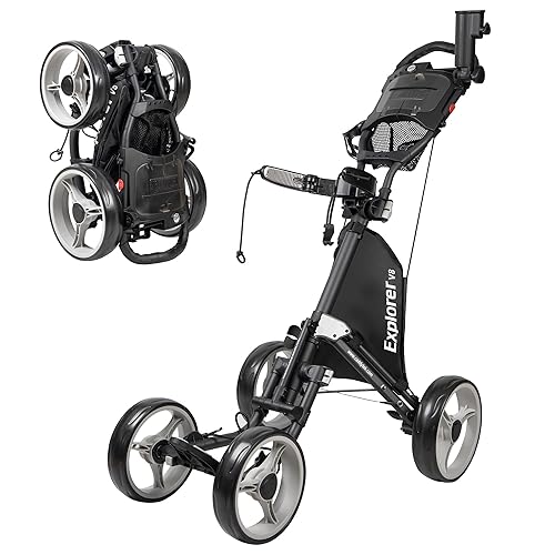 CaddyTek Explorer V8 SuperLite Golf Push Cart – Lightweight 4-Wheel ...