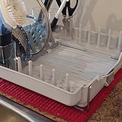 OXO Good Grips Convertible Foldaway Dish Rack, Stainless Steel,,Design ...