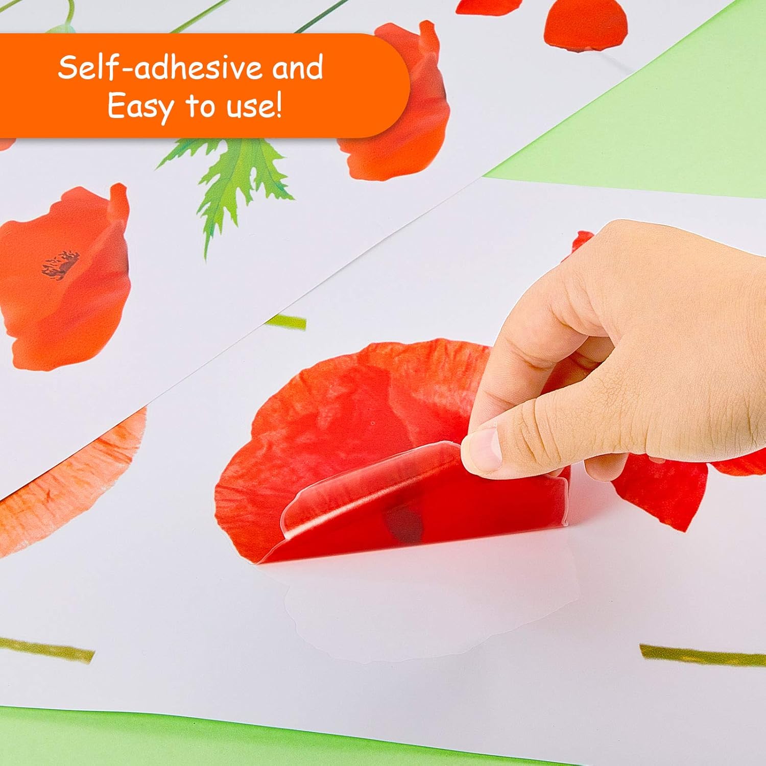 Red Poppy Stickers Kit, Poppy Flowers Wheelie Bin Stickers Dustbin ...