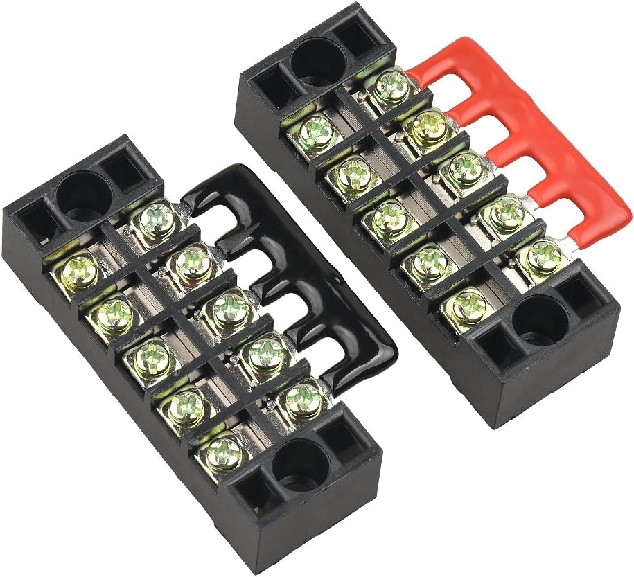 Qishare 15 Pcs Dual Row 5 Position Screw Barrier Terminal Block 600V ...