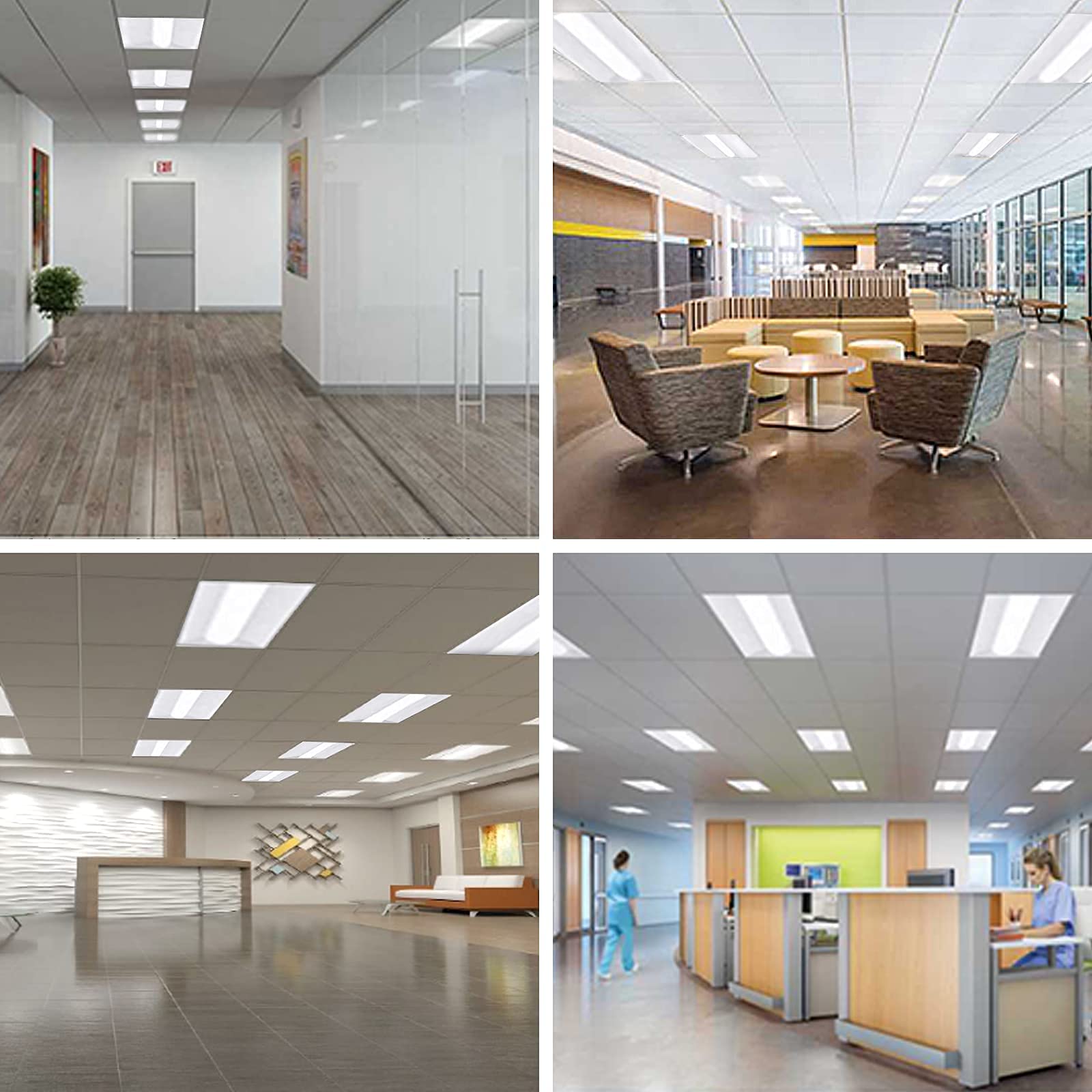 DIMI 2x4 LED Troffer Light, 50W/40W/35W/30W/25W, 5000K/4000K/3500K ...