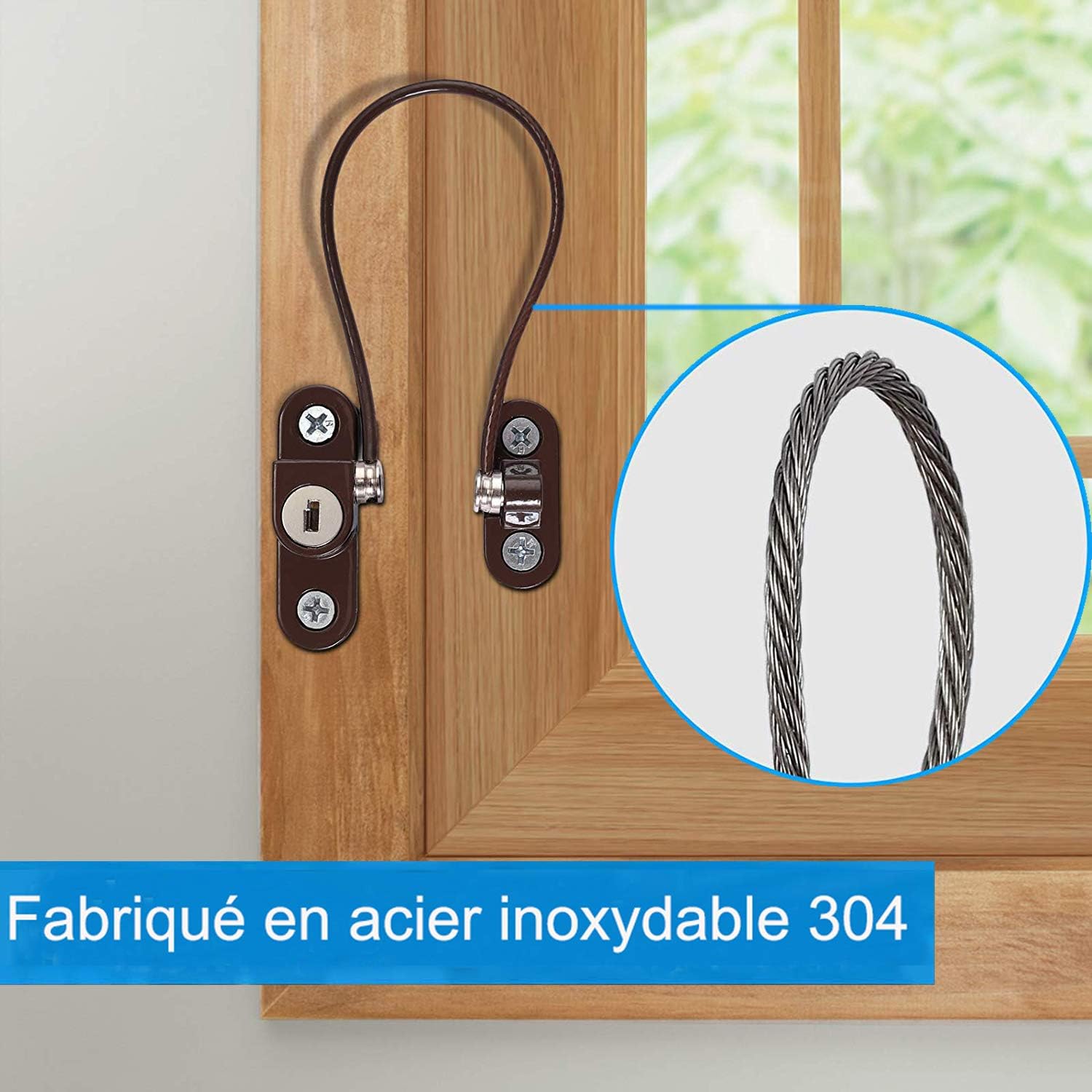 4 x Child Baby Safety Window Lock with Key for Anti-Theft Cable ...