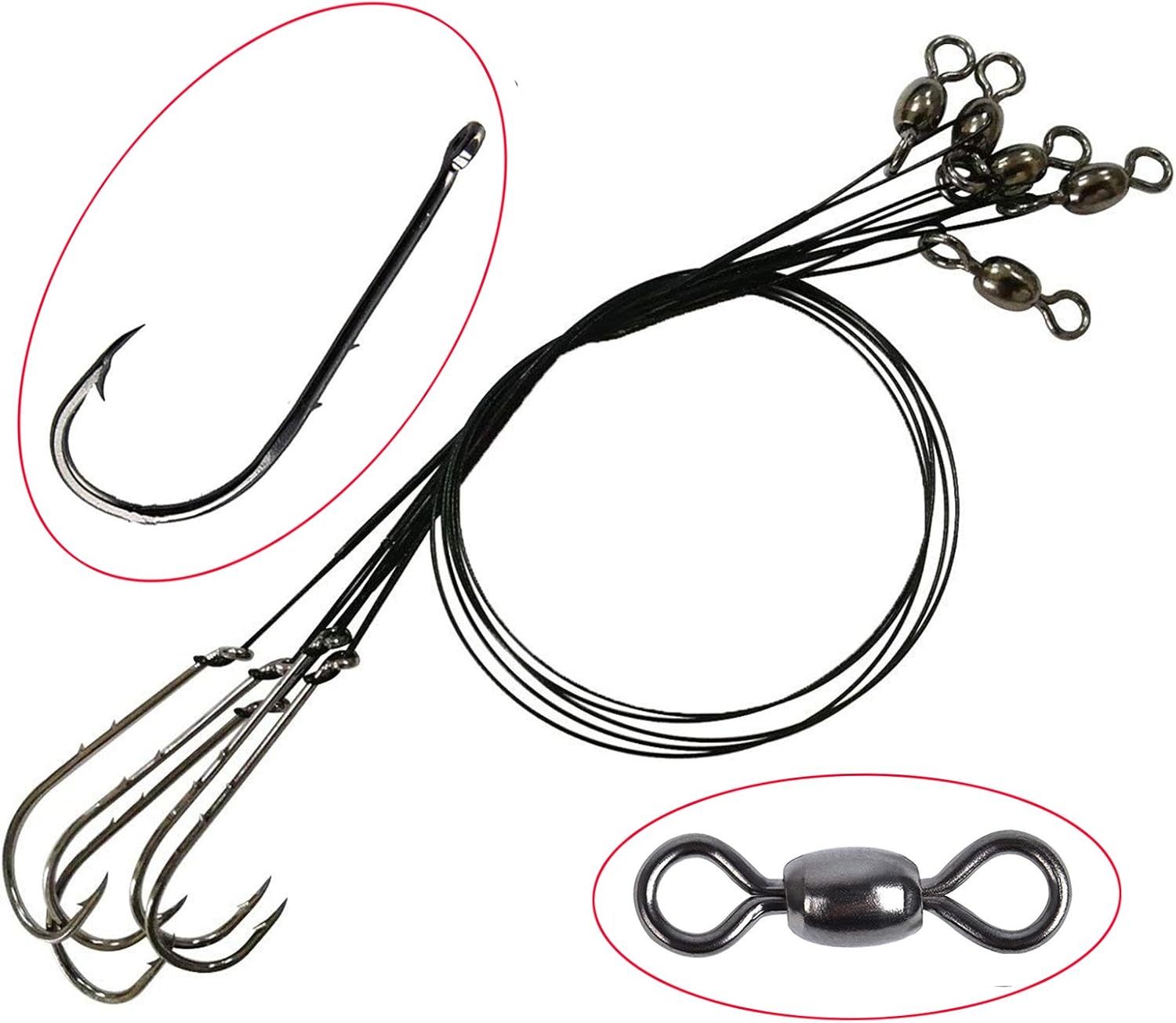 Filo da pesca equipaggiato con amo, anti-morso, in acciaio inossidabile ...