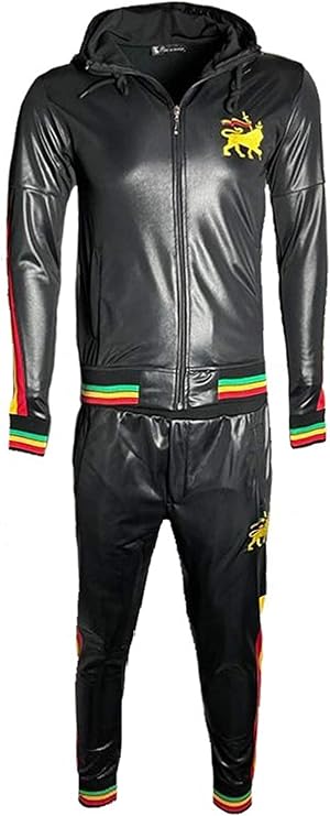 Rasta Coloured Tracksuit Hooded Top Lion of Judah Elasticated Waist ...