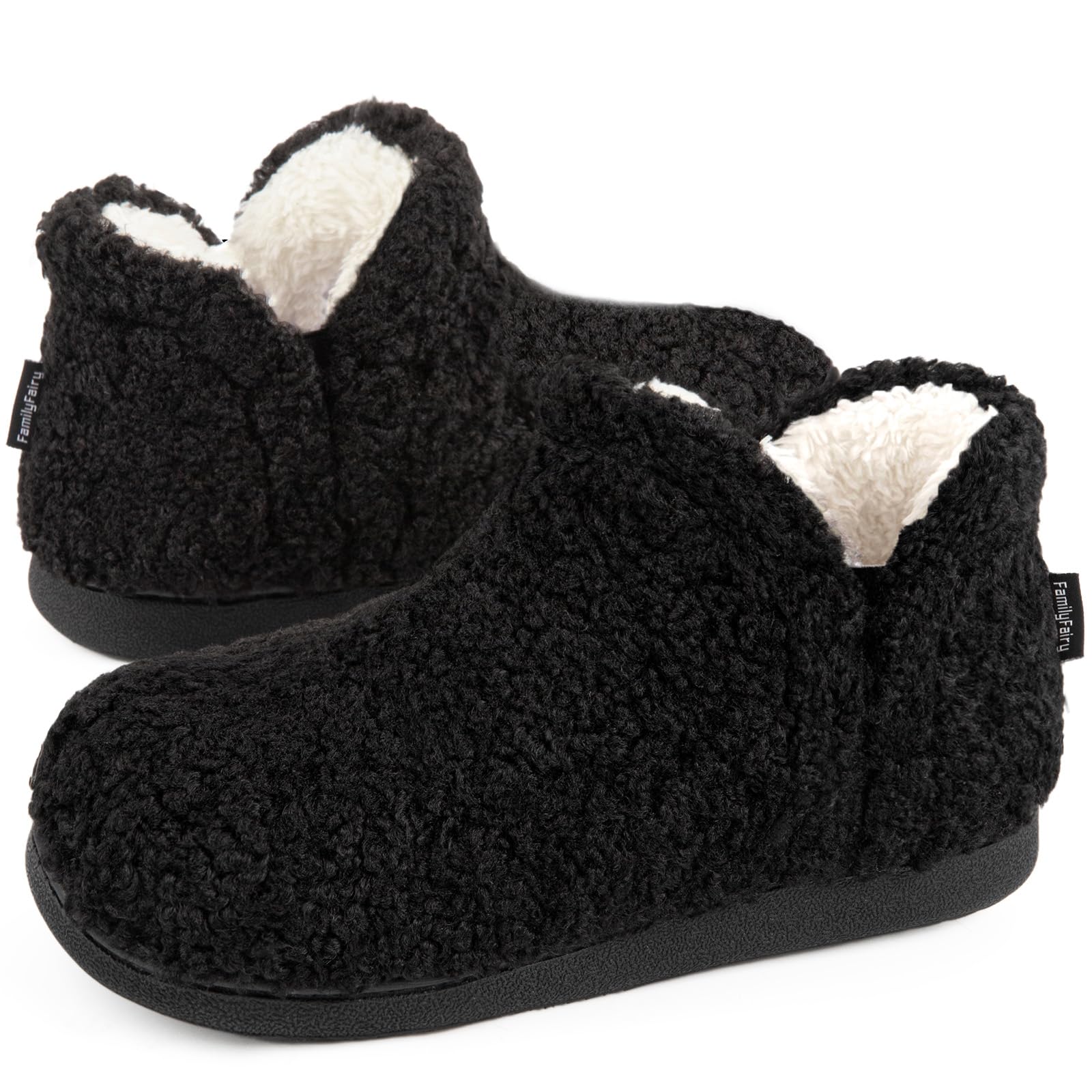 FamilyFairy Bootie Slippers for Women Warm House Shoes Memory Foam ...