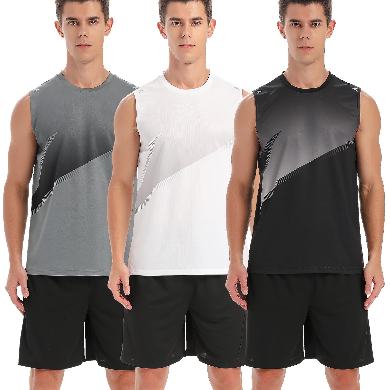 BOOMCOOL 6Pack Gym Clothes for Men Workout Shirts Sets Outfits Running ...