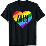 Amazon.com: Gay Pride Ally Shirt LGBT Shirt Friends Proud Ally t-shirt ...