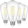 4-Pack Vintage E26 LED Edison Bulbs 100W Equivalent 1400LM High Brightness 8W ST58 LED Filament ...