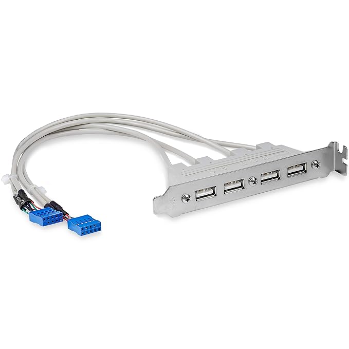Buy StarTech.com 4 Port USB A Female Slot Plate Adapter - USB Panel - 4 ...