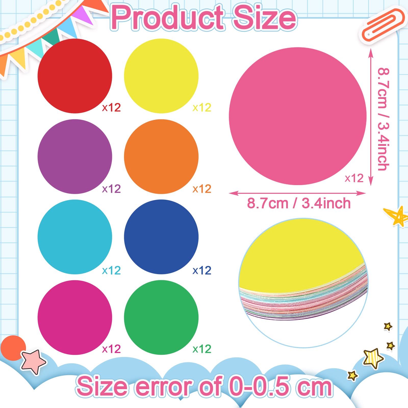Mua Geyee 108 Pcs Circle Cutouts Paper Circle Bulletin Board Cutouts ...