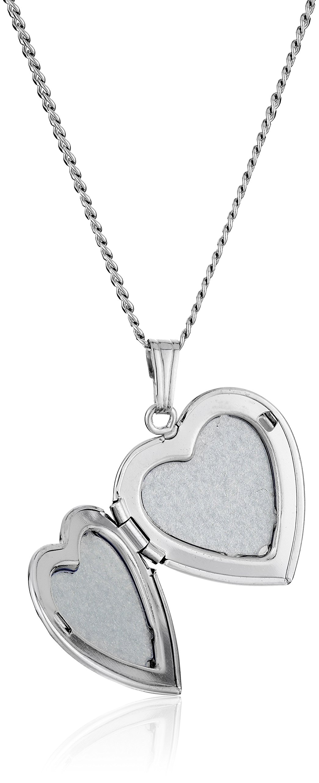 Sterling Silver Engraved Flowers Heart Locket Necklace, 18" - The Best ...