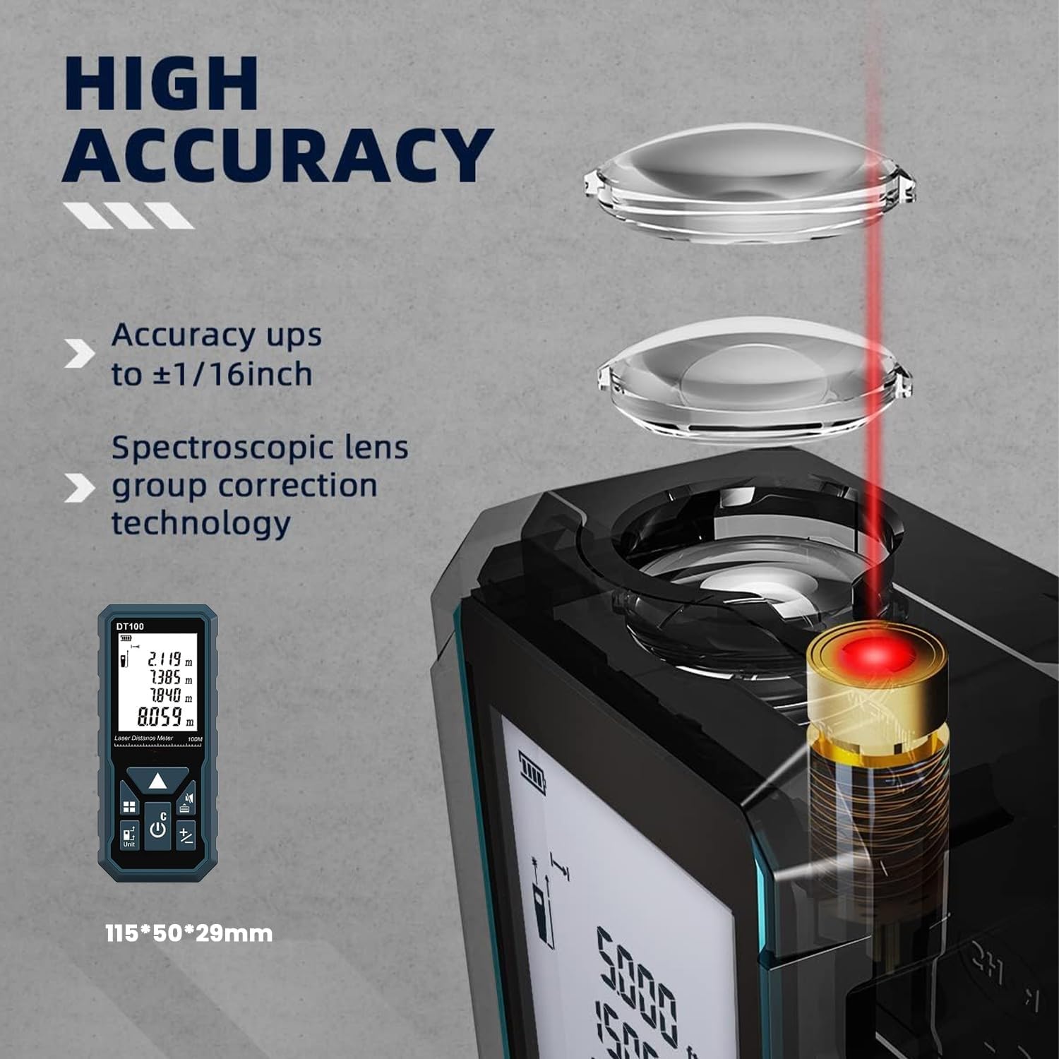 Mua Laser Measure 165ft 330ft DT50 DT100 Gen-2 Laser Distance Meter 50M ...