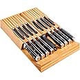Amazon.com: Utoplike In-Drawer Bamboo knife block, Drawer Knife Set Storage, Knife Organizer and ...