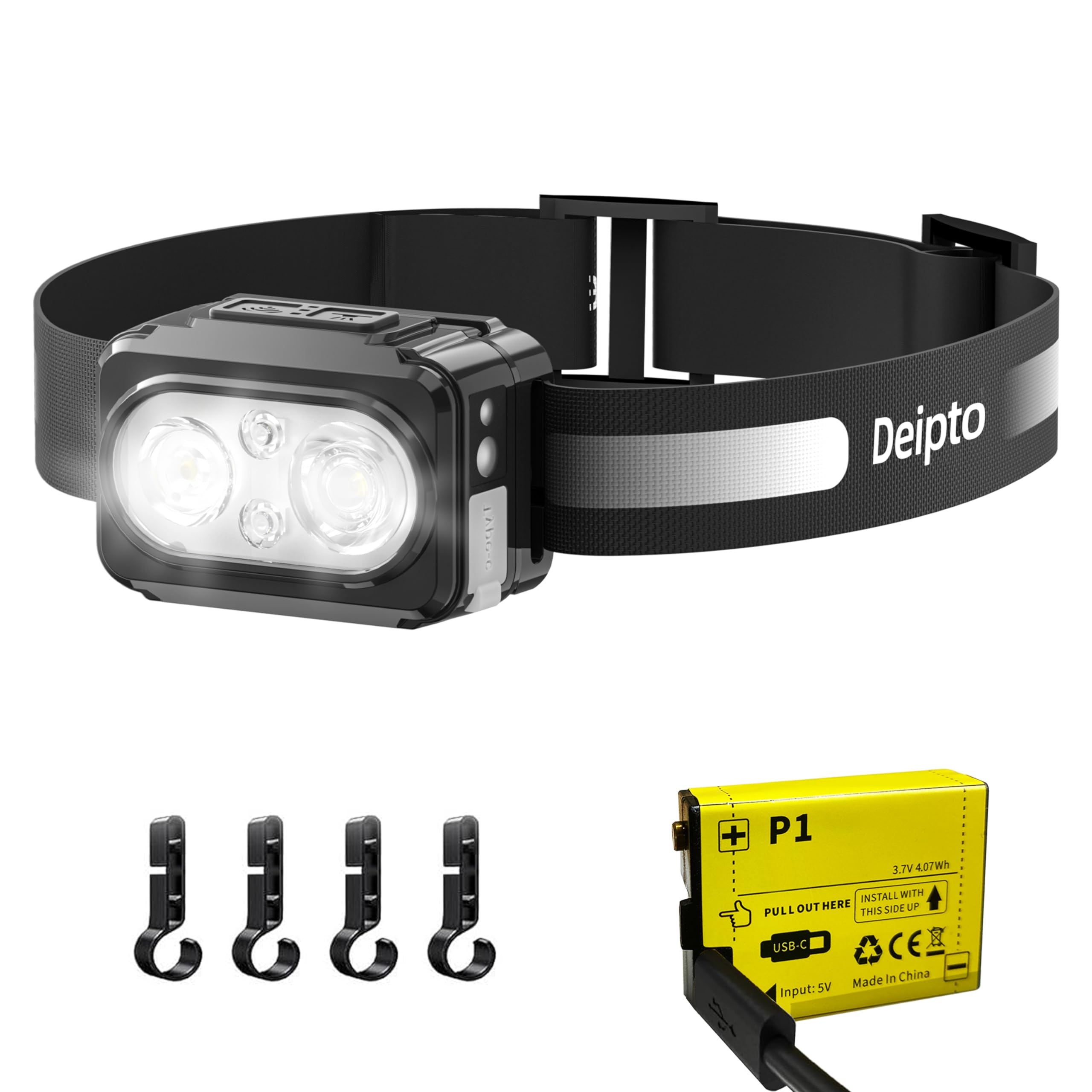 Mua LED Headlamp Rechargeable, 400 Lumens Head Lamp with 7 Modes, IPX3 ...